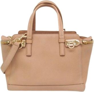Ferragamo Sac &agrave; main Gancini Ez-21 E424 Pre-owned - Femme - Pre-owned - Rose - Taille: ONE Size