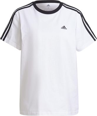 adidas Damen Essentials 3-Stripes Tee, White/Black, XS