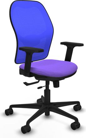 Piqueras y Crespo Schreibtischstuhl mit 2D-Armen, h&ouml;henverstellbare Lendenwirbelst&uuml;tze, ausgestattet mit Syncro/Traslack und Schaumstoff, Blau/Lila