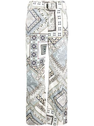 Etro pantalon droit à imprimé patchwork - Blanc