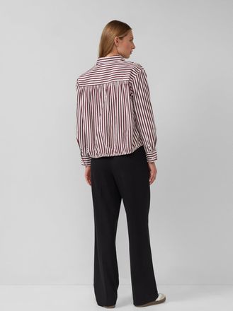 s.Oliver Gestreifte Baumwoll-Bluse mit Smok-Detail