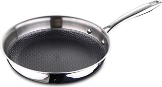 Masterpro Hi-Tech 3 Non-Stick Frying Pan 24 cm Stainless Steel with Honeycomb Structure Triple Coating Kitchen Utensils Suitable for All Hob Types