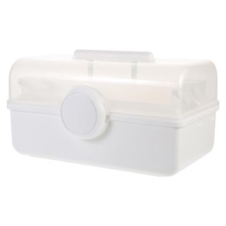 Artibetter Große Aufbewahrungsbox mit Griff Mehrlagig Transparent Staubdicht Leichte Medikamentenbox für Zuhause Büro Reise Praktische Sortierbox mit Einfachem Ö