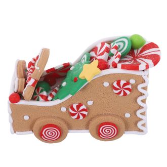 TOPBATHY Weihnachtliche Lebkuchenmann Schlitten Tischdekoration aus Robustem PVC Detailgetreues Lebkuchen Mittelst&uuml;ck f&uuml;r Weihnachtsfeier und Wohnraum