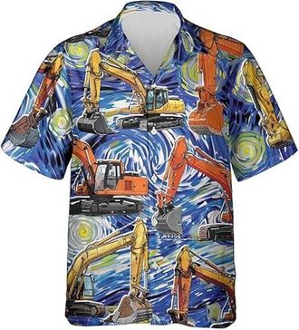 Keephen TangoDS Pelleteuse Chemise Hawaiienne Femmes Hommes Pelleteuse Impression 3D Manches Courtes Chemises &agrave; Boutons &Eacute;t&eacute; Chemise Aloha Plage