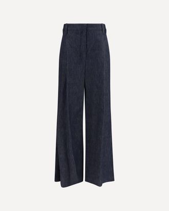 Brunello Cucinelli Denim effect twill wide Pants Female 42