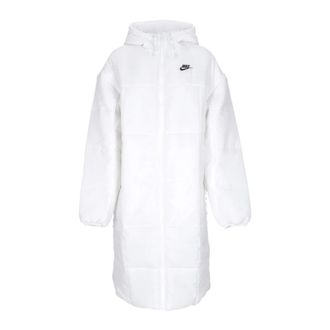 Nike Lange Daunenjacke Klassische Parka Wei&szlig;/Schwarz - - Sport - Damen - Wei&szlig; - S