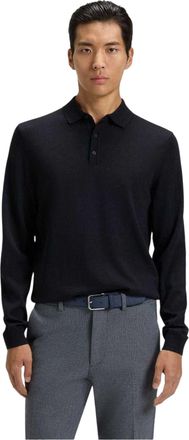 HUGO BOSS Lanciomne Poloshirt f&uuml;r Herren, Lang&auml;rmlig (Dunkelblau)