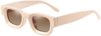 Generic Lunettes de soleil tendance 2026 pour femmes, lunettes de soleil rétro punk, UV400 pour hommes, dégradé de thé beige, taille unique