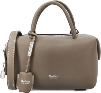 Max Mara Holdalls top handle padlock-detail tote bag - Braun