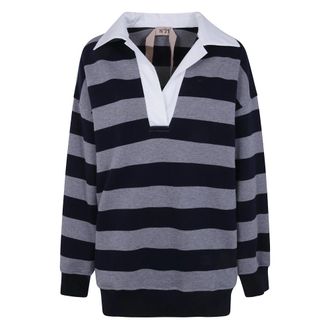 N&deg;21 Polo-Kragen Sweatshirt - - Sweatshirts & Hoodies - Damen - Mehrfarbig - S