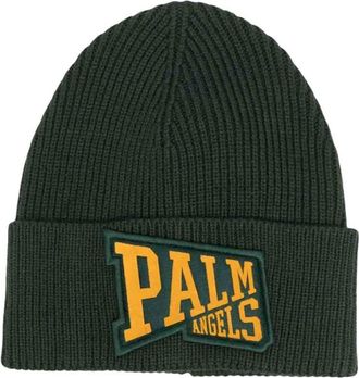 Palm Angels Homme, Accessoires, Vert, Taille: ONE Size PA League Logo Beanie