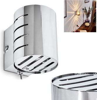 HOFSTEIN Wandleuchte Ponte, moderne Wandlampe aus Metall in Chrom, Innenleuchte mit Up & Down Lichteffekt, An-/Ausschalter am Geh&auml;use, 1-flammig, 1 x G9,ohne L
