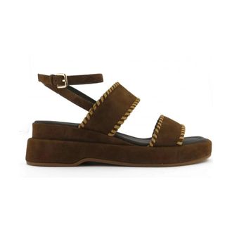 Elvio Zanon Femme, Chaussures, Brun, Taille: 39 EU Suede Wedge Sandal
