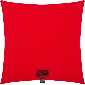 Zoeppritz Soft-Fleece-Kissenbezug - Polarfleece-Kissenbezug mit H&auml;kelstich - Flauschige Kissenh&uuml;lle - 40x40 cm - 355 Geranium - von zoeppritz since 1828, 702291