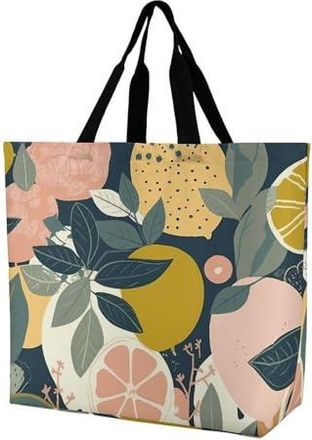 Generic Motif Citronn&eacute; Sac &Agrave; Bandouli&egrave;re R&eacute;utilisable Tote Bag Pliable Sac Fourre Tout Pour Voyage Plage Gym