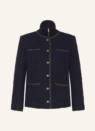 Sandro Sandro Boucl&eacute;-Jacke Mit Abnehmbaren Stehkragen Und Glitzergarn blau