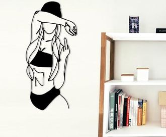 Hanah Home Stylish Black Decorative Metal Wall Accessory, 28.5 x 60 cm | 100% Metal, 1.2mm Thickness | Perfect for Modern Home Decor & Unique Wall Art