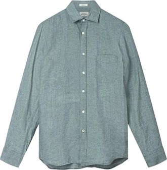 Hartford Homme, Chemises, Vert, Taille: L Storm Linen Woven Shirt