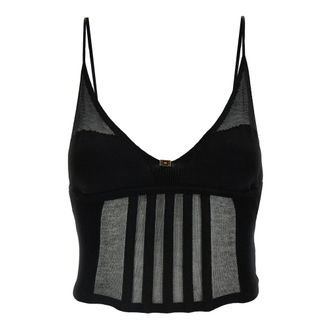 Elisabetta Franchi Transparentes Top - - Tops - Damen - Schwarzk - M