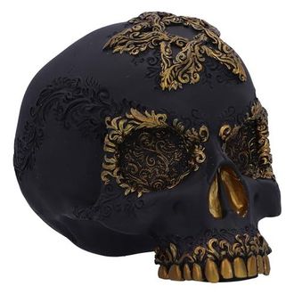 Nemesis Now Totenkopf-Figur Divine Demise, 15,5 cm, Kunstharz, Schwarz & Gold, Barockstil, Totenkopf-Ornament, Gothic-Dekor, gegossen aus feinstem Harz, fachmänni