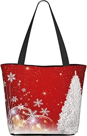 AOOEDM Sac &agrave; provisions pour femme avec flocons de neige et sapins de No&euml;l 33 x 27,9 x 17,8 cm. Le cadeau parfait pour la Saint-Valentin. Cest de la Saint-Va