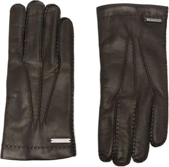 Corneliani Gants avec logo appliqu&eacute; - Homme - Accessoires - Brun - Taille: 8 1/2 IN