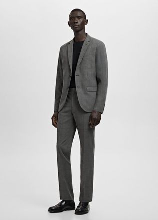 Mango Super Slim Fit-Anzugsakko aus Stretchgewebe mittelgrau meliert - Herren - 44 - MANGO MAN