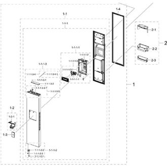 Samsung Ersatzteil - T&uuml;r (Gefrierteil, Kennzeichen 1) original - - SAMSUNG