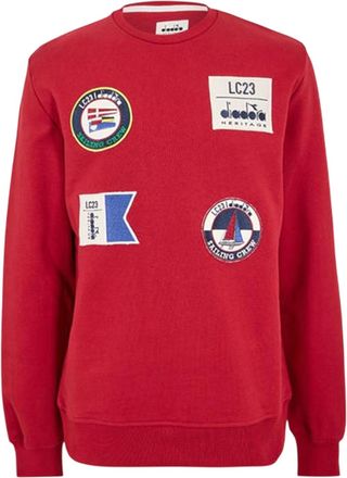 Diadora Sailing Sweatshirt f&uuml;r Herren, Regul&auml;r, Lang&auml;rmlig (Rot)