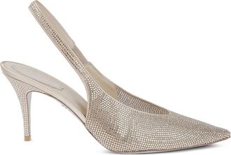 Rene Caovilla Slingback-Pumps mit Kristallen - Nude