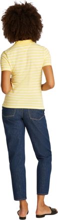 Tommy Hilfiger Damen Poloshirt Kurzarm 1985 Pique Slim Fit, Mehrfarbig (Citronella/Ecru STP), XXL