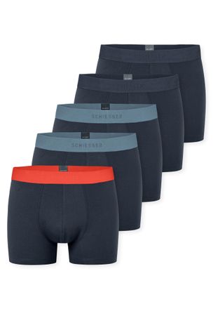 Schiesser Boxershorts SCHIESSER 95/5 Multipacks, Damen, Gr. 10, bunt (901, graublau, rot, dunkelblau), Single Jersey, Obermaterial: 95% Baumwolle, 5% Elasthan, 