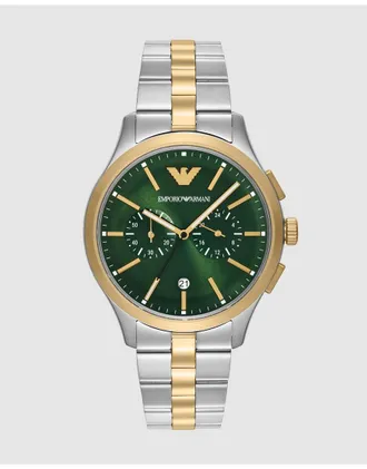 Emporio Armani Chronograph Uhr aus zweifarbigem Edelstahl in 2-Ton-Multi