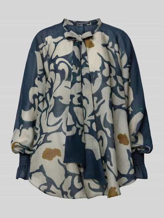 Luisa Cerano Bluse mit Schluppe und Volant&auml;rmeln