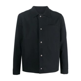 Herno Schwarze Kragenjacke Druckknopfverschluss - - Jackets - Herren - Schwarzk - 2XL
