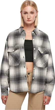 Urban Classics Damen Ladies Oversized Check T-Shirt, Whitesand/Black, 5XL EU