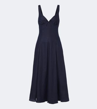 Faithfull The Brand Robe midi Adalee en lin