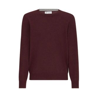 Brunello Cucinelli Kaschmirpullover mit Rundhalsausschnitt - - Knitwear - Herren - Braun - XL