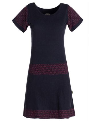 vishes Minikleid Damen Longshirt Kleid kurzarm Mini-Kleid Sommer-Kleid T-Shirtkleid Boho, Goa, Guru Style