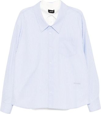 We11done chemise à logo brodé - Bleu