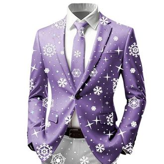 Generic Costume Noel Homme Manches Longues, Costume Noël Homme Imprimé Blazer De Noël pour Les Affaires Et Le Commerce Christmas La Mode Loisirs Cool Chic Et 