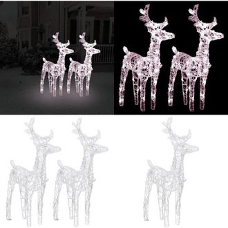 vidaXL LED-Rentiere 2 Stk. Warmwei&szlig; 80 LEDs Acryl - LED-Dekoration - Weihnachtsdeko - Outdoor-Beleuchtung - Winterdeko - Gartenbeleuchtung - Home & Living