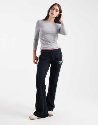 Superdry Athletic - Pantalon de jogging &agrave; bandes - Bleu marine &eacute;clipse