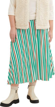 Tom Tailor Damen 1035964 Plussize Plissee Rock, 31120 - Multicolor Vertical Stripe, 48 Große Größen