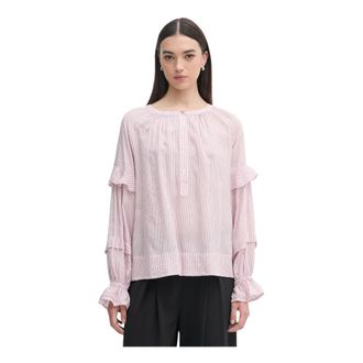 Mos Mosh Jorun Stripe Blouse - - Blouses & Shirts - Damen - Rosa - S