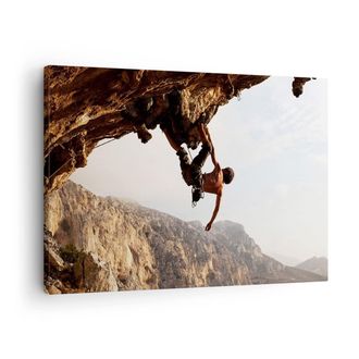 Arttor Bilder auf Leinwand Klettern extrem berge griechenland Leinwandbild 70x50cm Wandbilder Dekoration Wohnzimmer Schlafzimmer Deko Klein Wanddeko Bild Wan