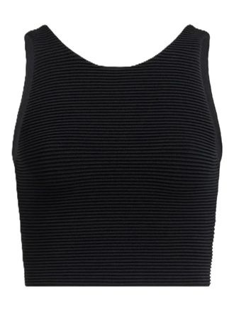 Aje Geripptes Agave Cropped-Top - Schwarz