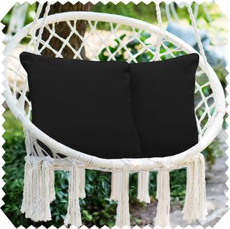 Novely Outdoor Dekokissen im 2er-Set (45 x 45 cm) mit F&uuml;llung und verdecktem Rei&szlig;verschluss, aus wasserabweisendem Oxford 210D | Farbe: 03 Schwarz