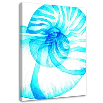 Feeby Wandbild - Wohnzimmer Modern Deko - Abstrakt Meer Blau - 40x60 cm 1tlg - Bilder Leinwand - Bild auf Leinwand Schlafzimmer - Leinwandbilder f&uuml;r die Wan